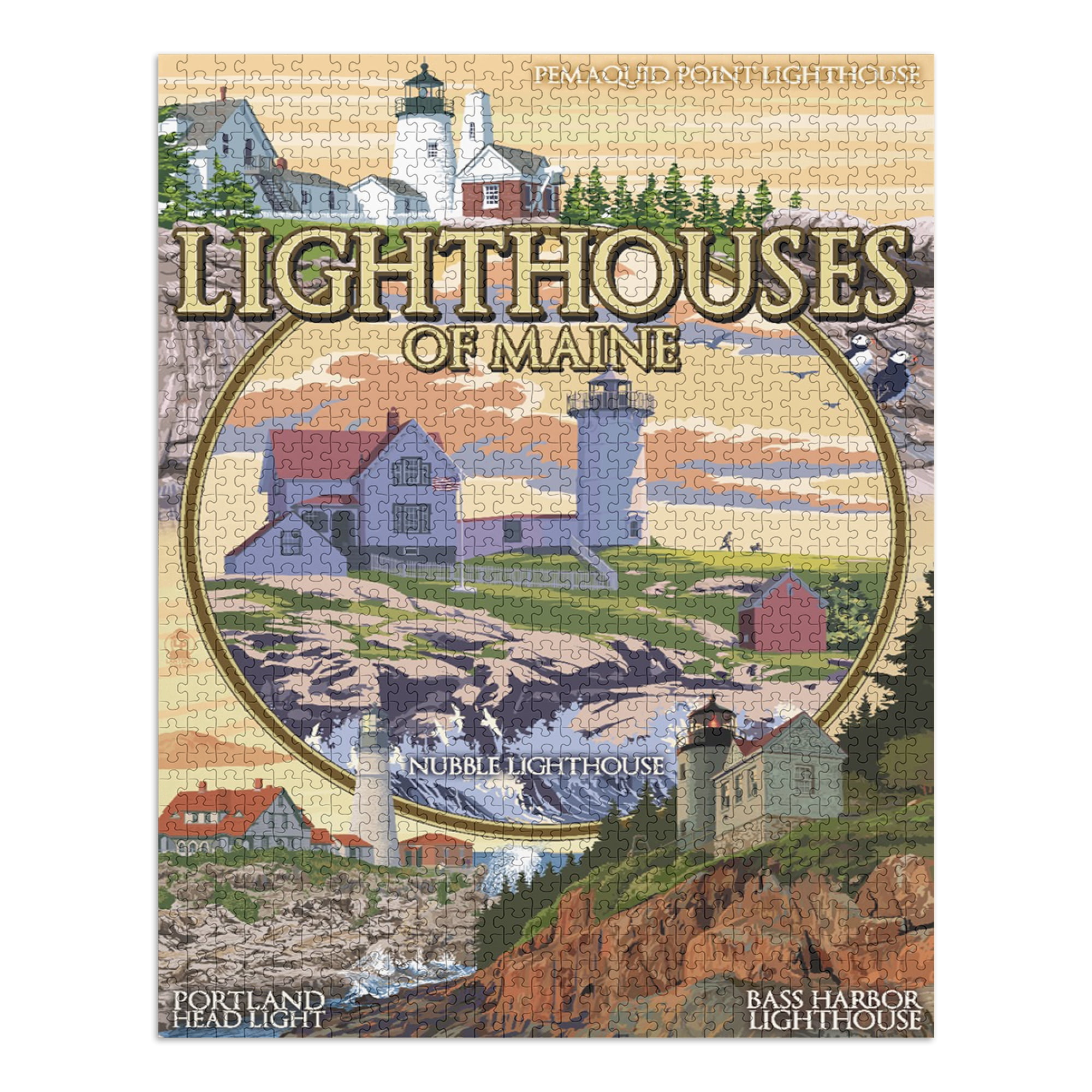 Lighthouses of Maine, Montage (1000 Piece Puzzle, Size 19x27 ...