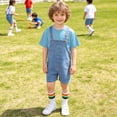 AWZXDE Girls Denim Overalls With Solid Top Toddler Kids Romper Jumpsuit ...
