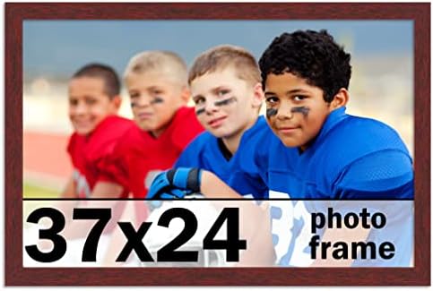 37X24 Frame Brown Mahogany Picture Frame - 100% Solid Wood Frame Kit ...