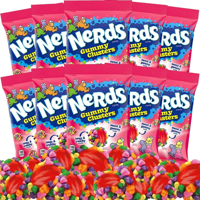 Nerds Gummy Cluster - Rainbow Flavor (10 bags, 5 oz each) - Includes ...