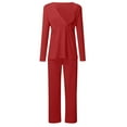 Giftesty Women's Fall Winter Fashion Solid Color Ribbed Knit Loungewear ...