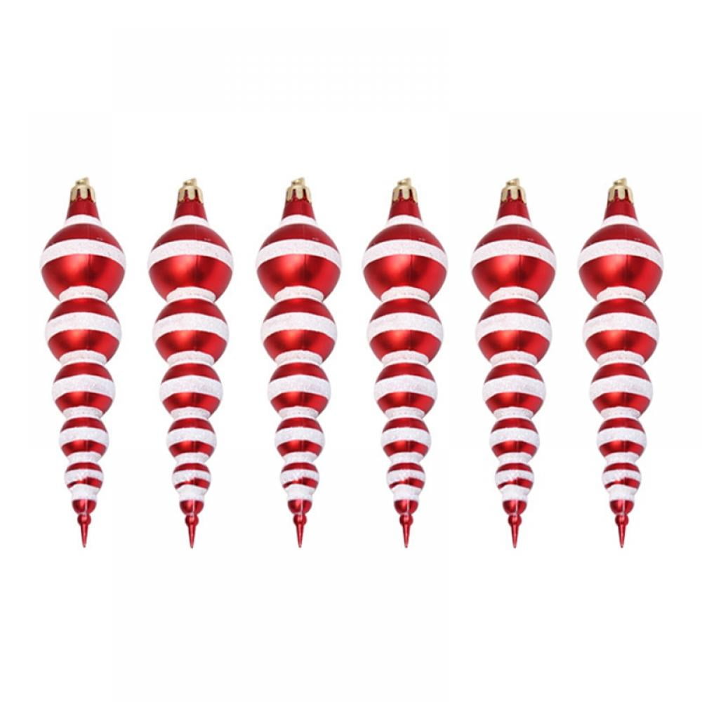 6PCS Christmas Ball Pendant Red Ball Xmas Tree Ornament Set Seasonal ...