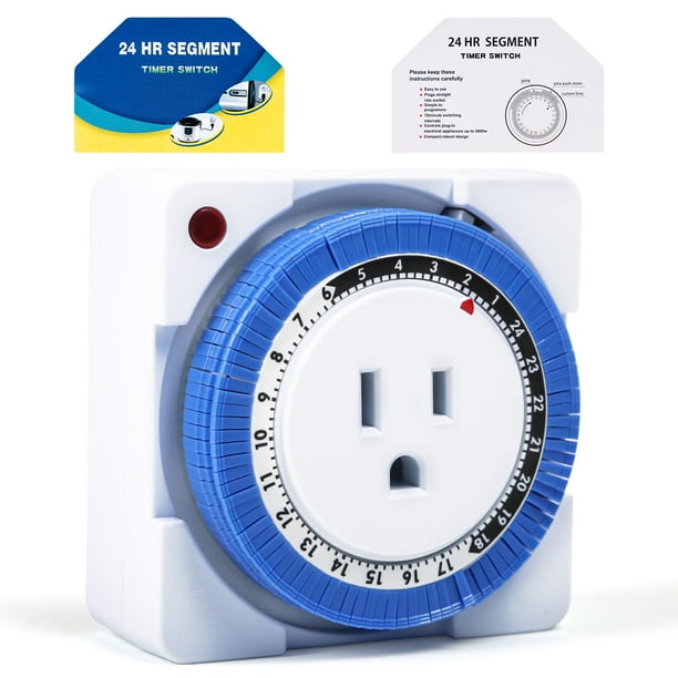 Temporizador de 24 horas con 96 segmentos de conmutación, interruptor ...
