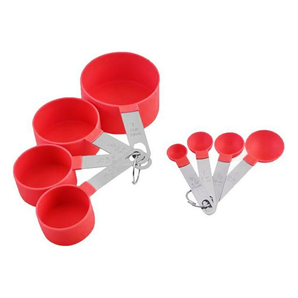 POINTERTECK Kitchen Utensils Set Stainless Steel Handle Nesting Measure ...