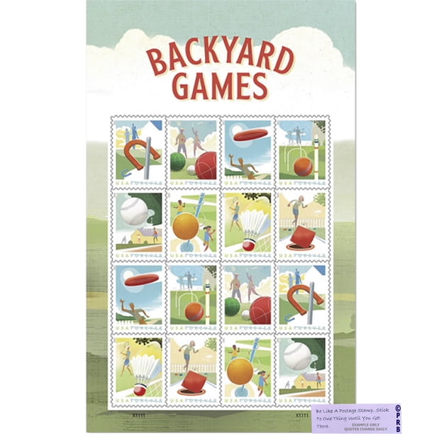 Backyard Games USPS Forever Postage Stamp 1 Sheet of 16 US First Class ...