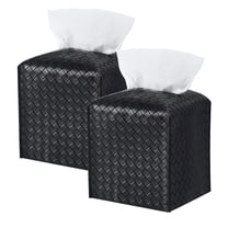 2 Pack Tissue Box Cover, Refined PU Leather Square Holder, Cube ...