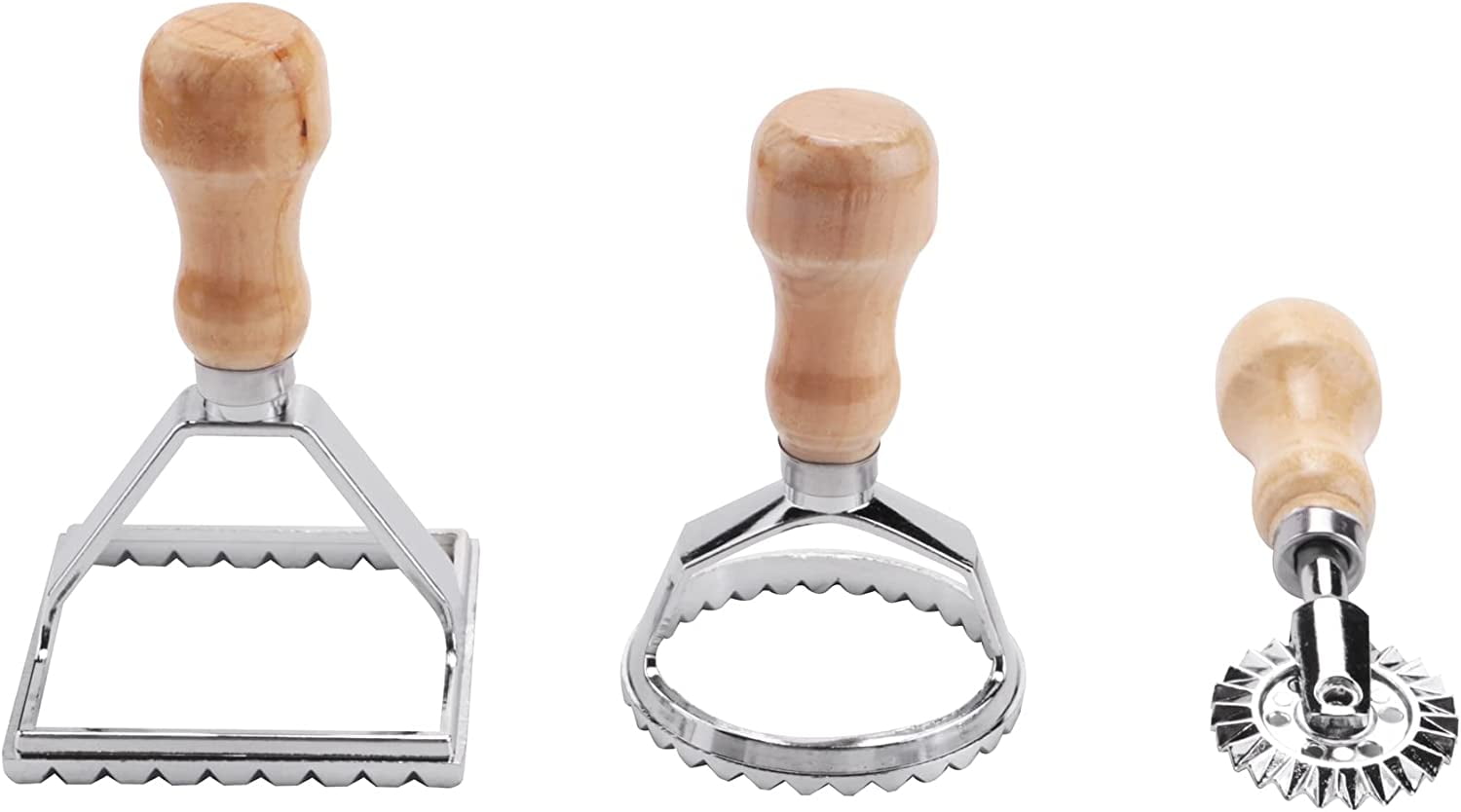 Ravioli Stamp Maker Cutter with Wheel Set, Mold with Handle for Fluted ...