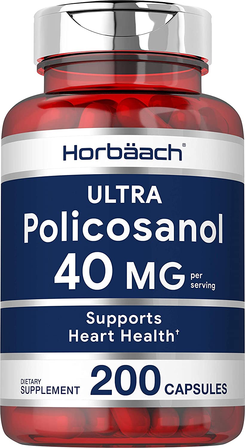 Policosanol 40mg | 200 Capsules | Supports Cholesterol and Heart Health ...