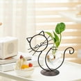 A Concise Cat-Shaped Wrought Iron Flower Vase With Hydroponic Design ...