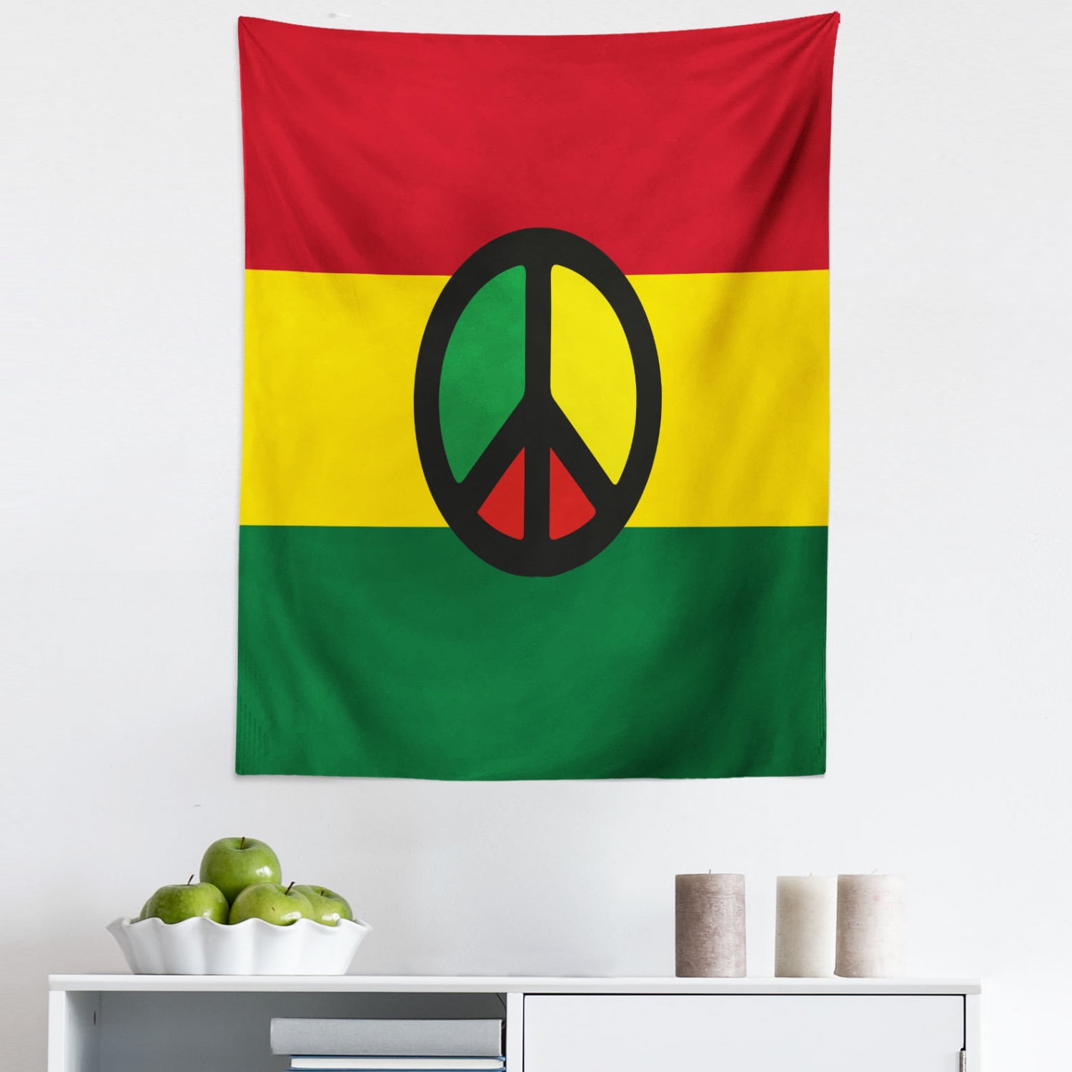 Jamaican Tapestry, Reggae Culture Peace Caribbean Country Flag Design ...