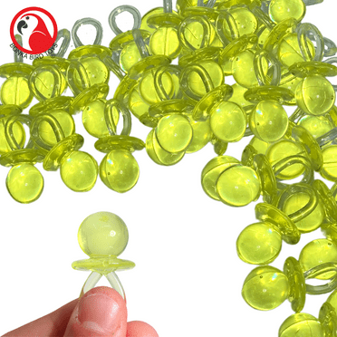 Large Acrylic Baby Pacifiers Baby Shower Favor Pink Yellow Blue Clear ...