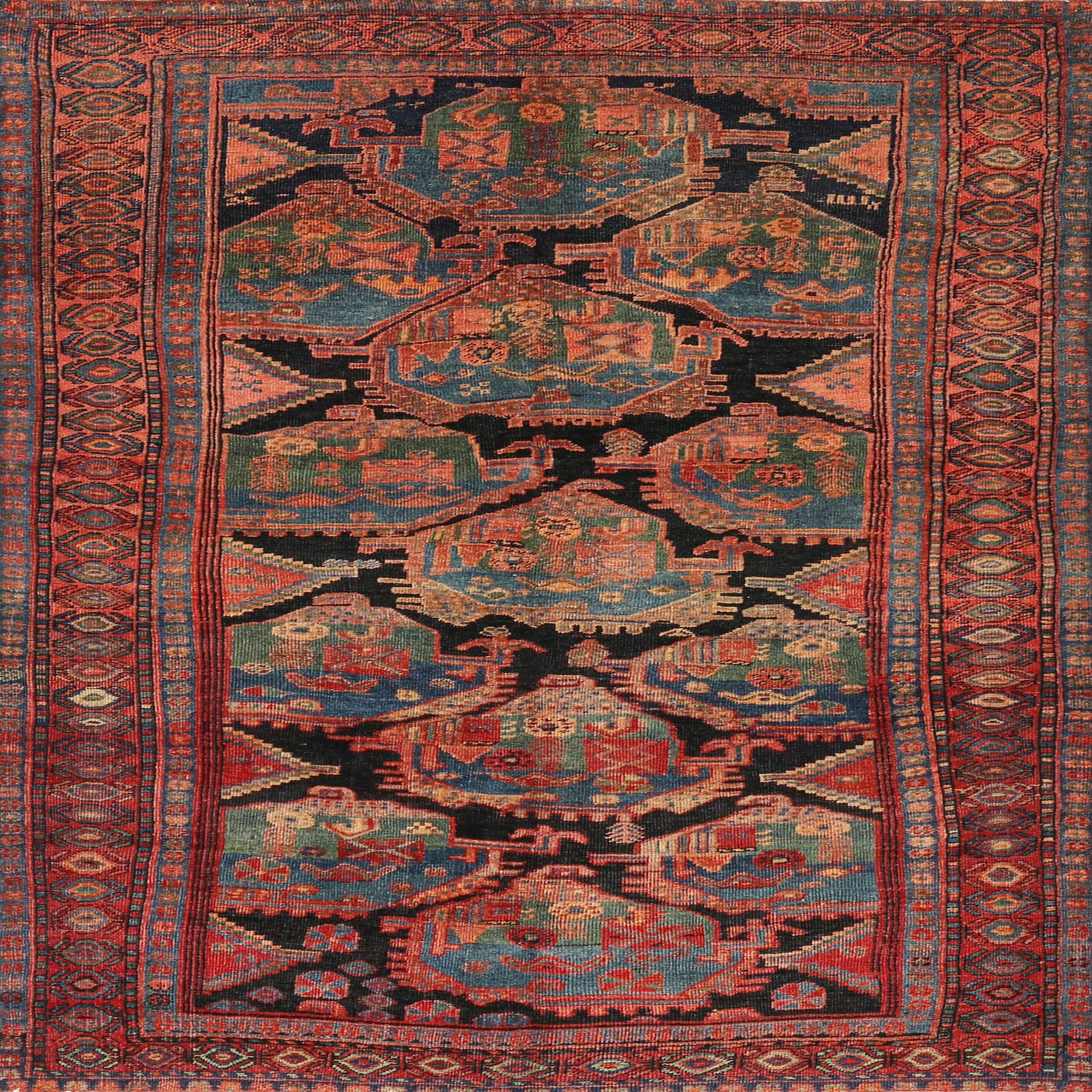 Ahgly Company Indoor Square Traditional Sienna Brown Persian Area Rugs ...