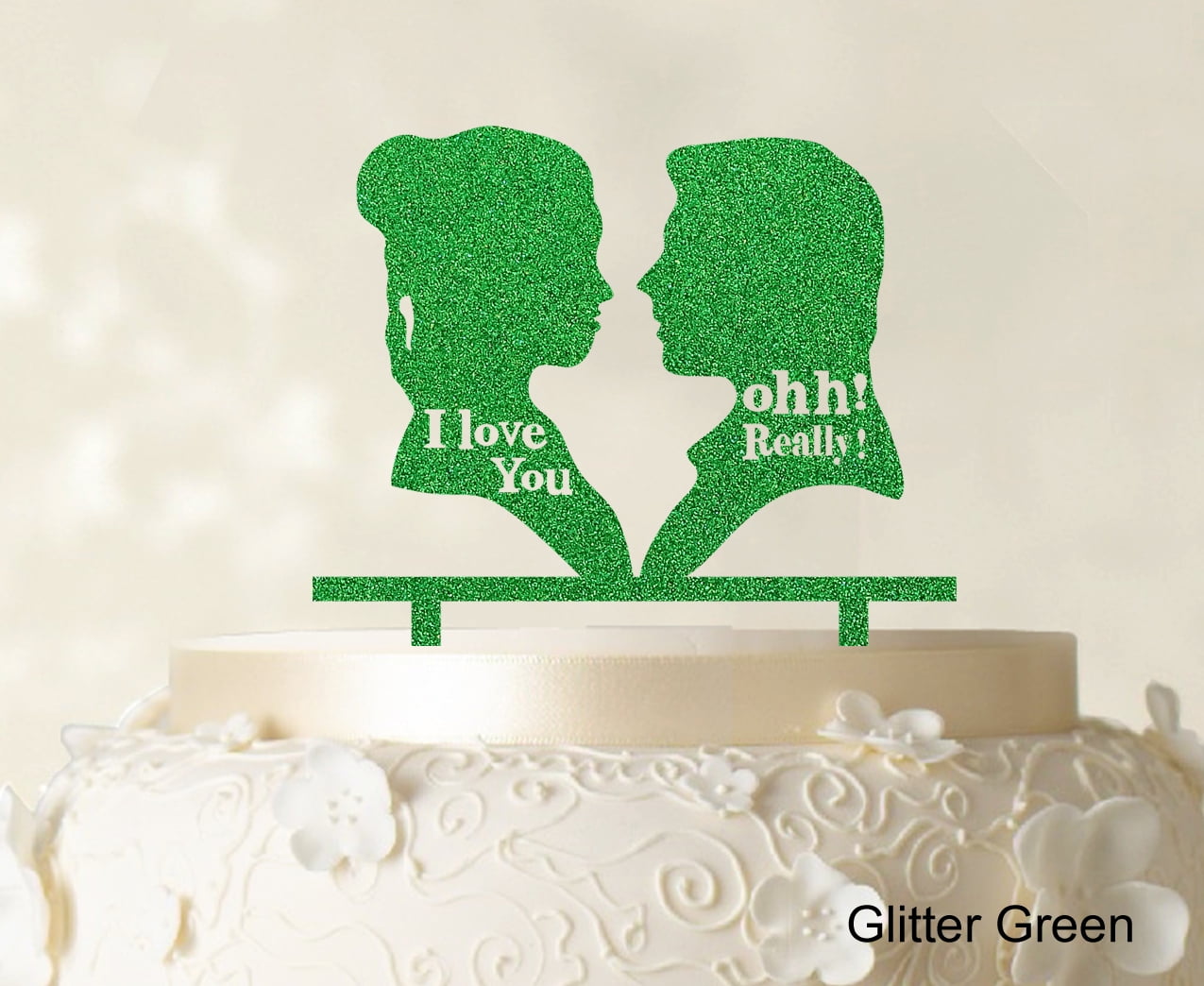 "Couple Wedding Cake Topper Personalized Glitter Green Cake Topper ...