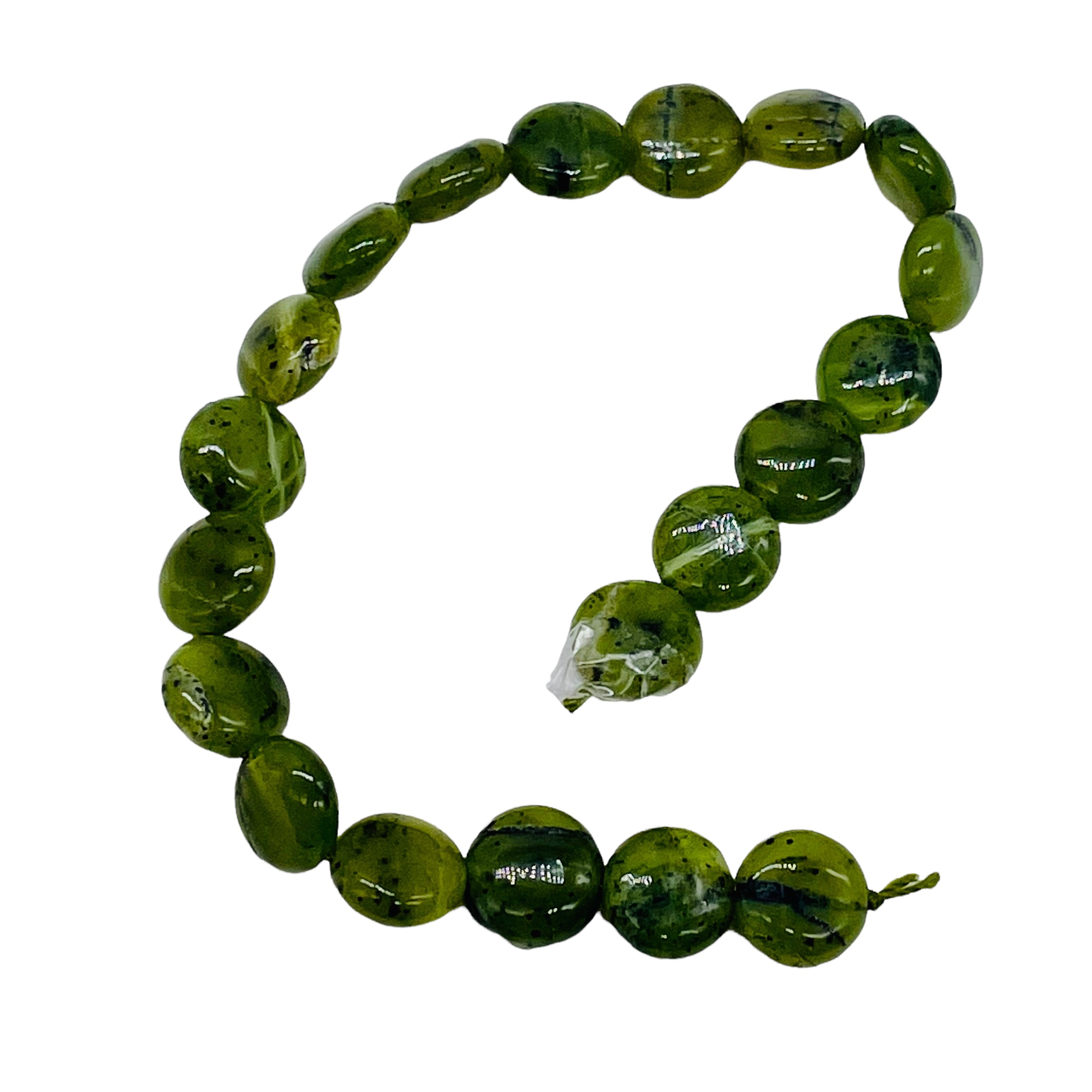 Premium Speckled Nephrite Jade 8 inch Bead Strand | 20 Beads ...