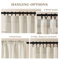 120 Inch Long Linen Curtains Large Tall Rod Pocket Hook Belt Window ...