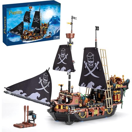 NAYIHOOP Medieval Viking Bull Pirate Ship Building Sets for Adults ...