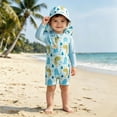 Boys Swimsuit Boys One Piece Swimwear Dinosaur Print Crew Neck Long ...