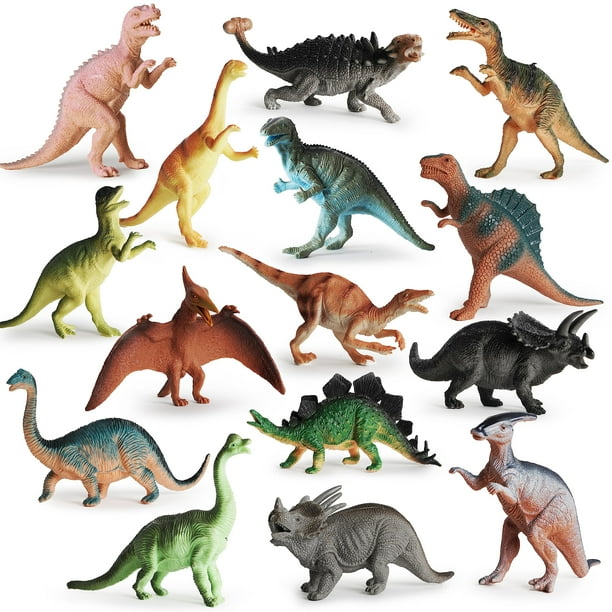 BOLEY Monster (15-Pack) Large 7" Toy Dinosaurs Set - Enormous Variety ...