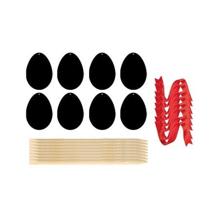 8x DIY Easter Egg Scratch Paper with Ribbons Art Set Ornaments Painting ...