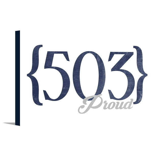 Portland, Oregon - 503 Area Code (Blue) - Lantern Press Artwork (18x12 ...