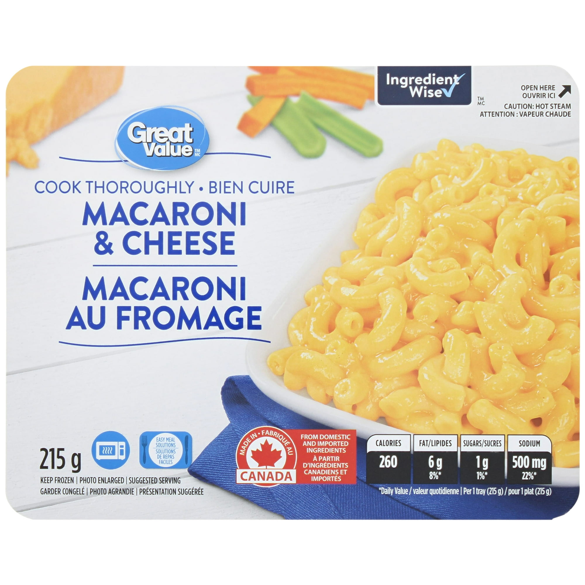 Click here for Great Value Macaroni & Cheese 215 G prices