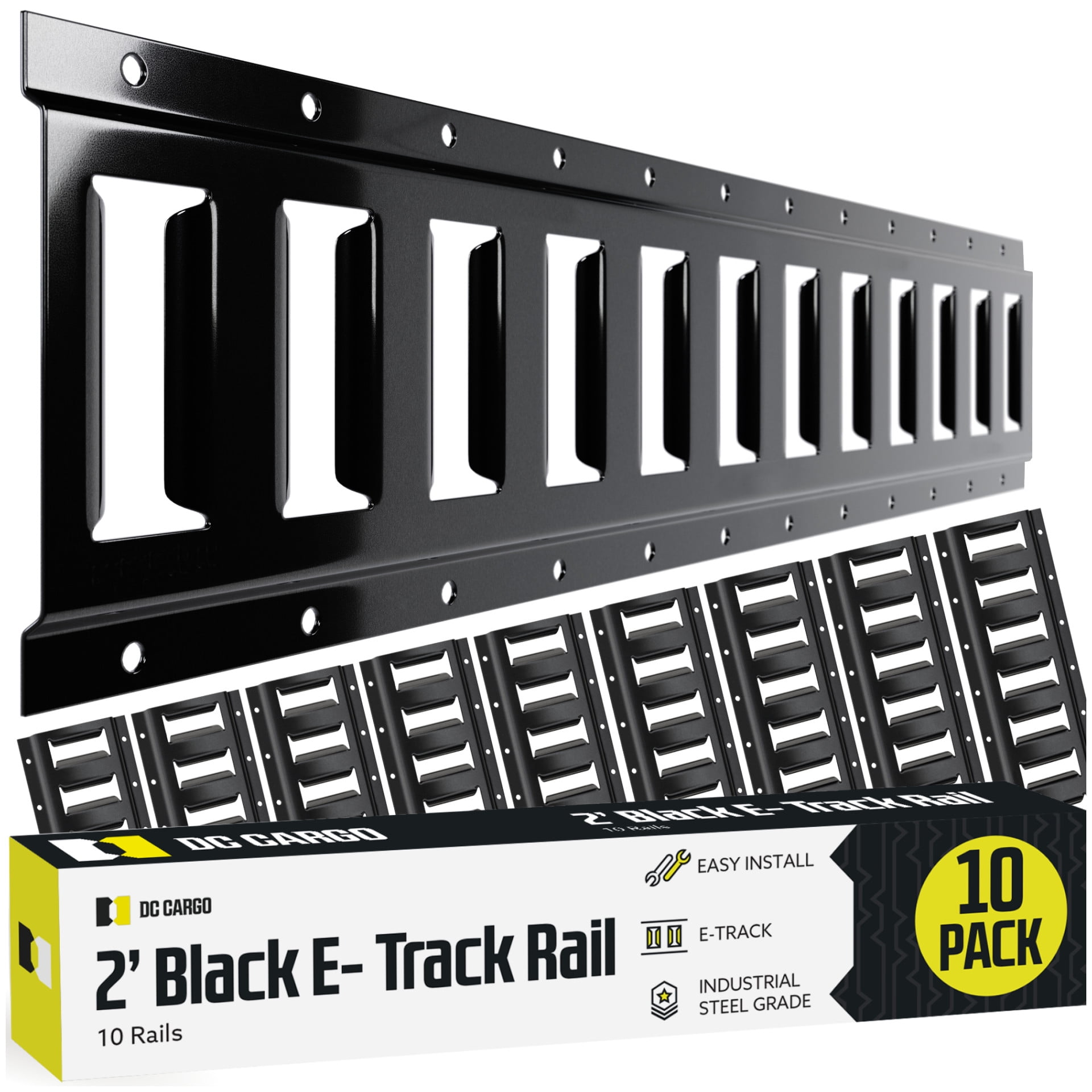DC Cargo Etrack Rails 2' Horizontal Black Powder Coated E Track Rail 10 ...