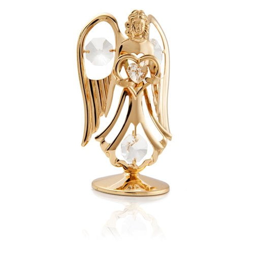 24K Gold Plated April Angel Birthstone with Diamond and Clear-Cut ...
