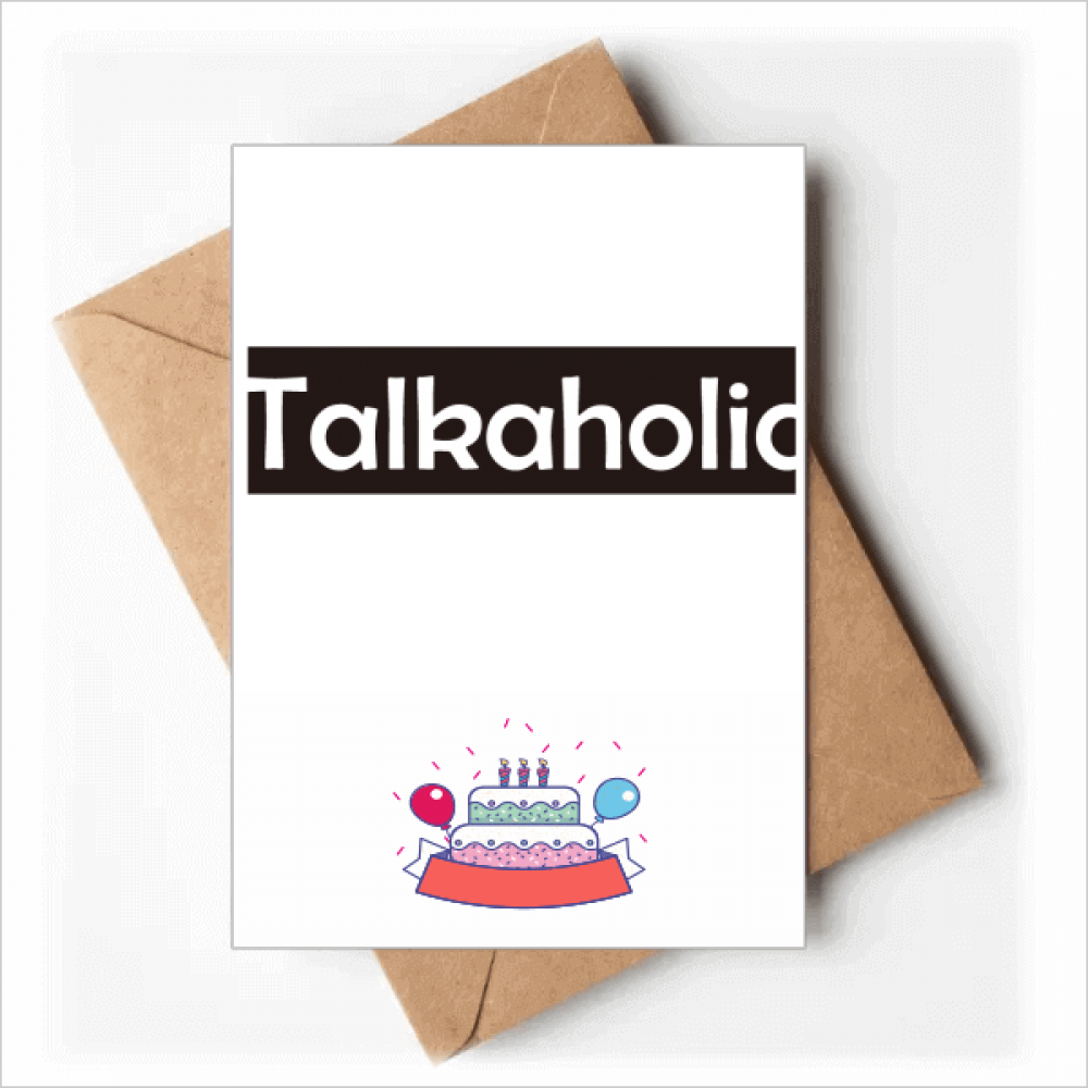 Elegante palabra talkaholic Tarjetas de cumpleaños en sobres en blanco ...