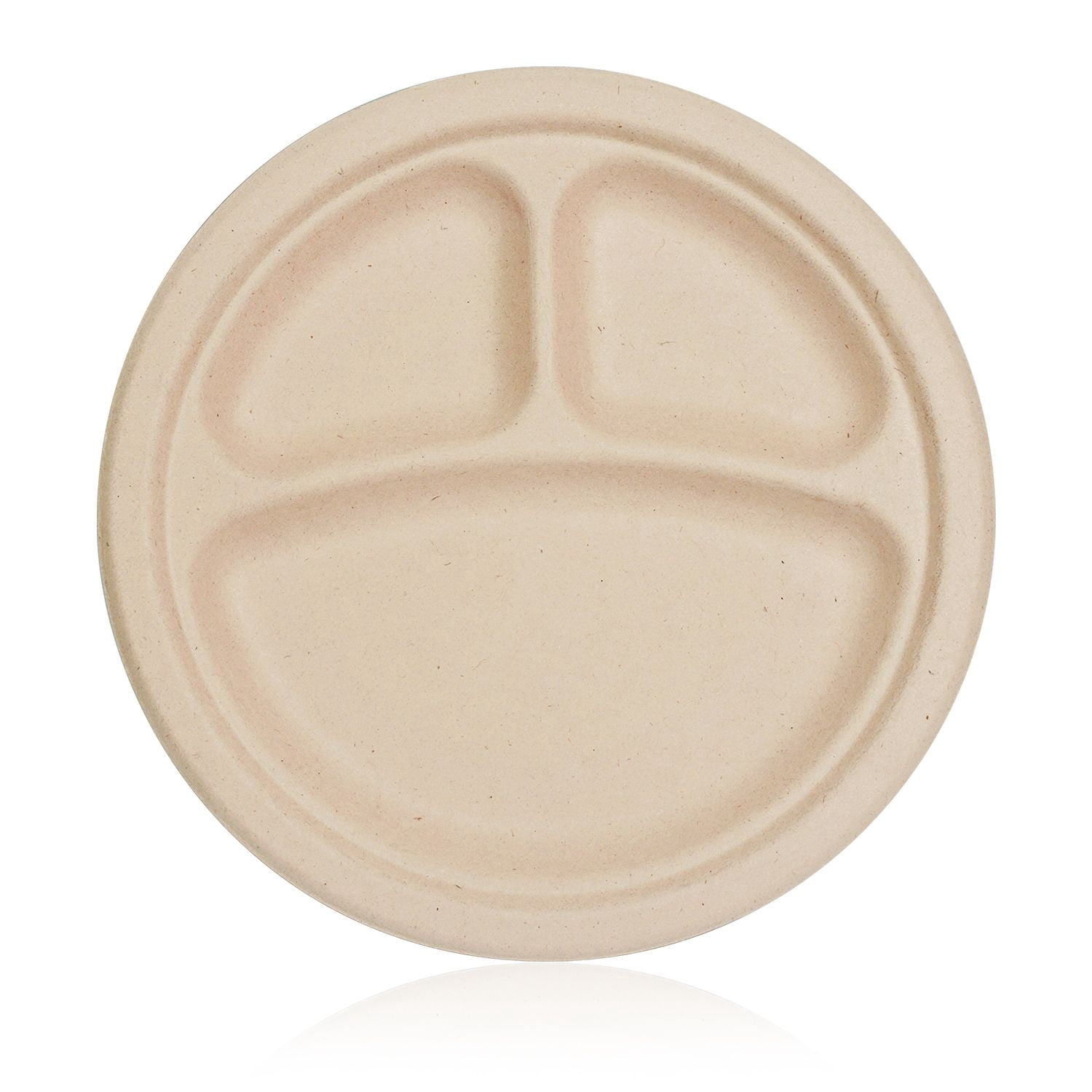 Miibox FPPLAT3CM9COMPO50X2 100% COMPOSTABLE THREE COMPARTMENT PLATE 9 ...