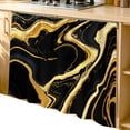 Black Gold Marble Cabinet Curtains 35''x35'', Modern Geometric Textured ...