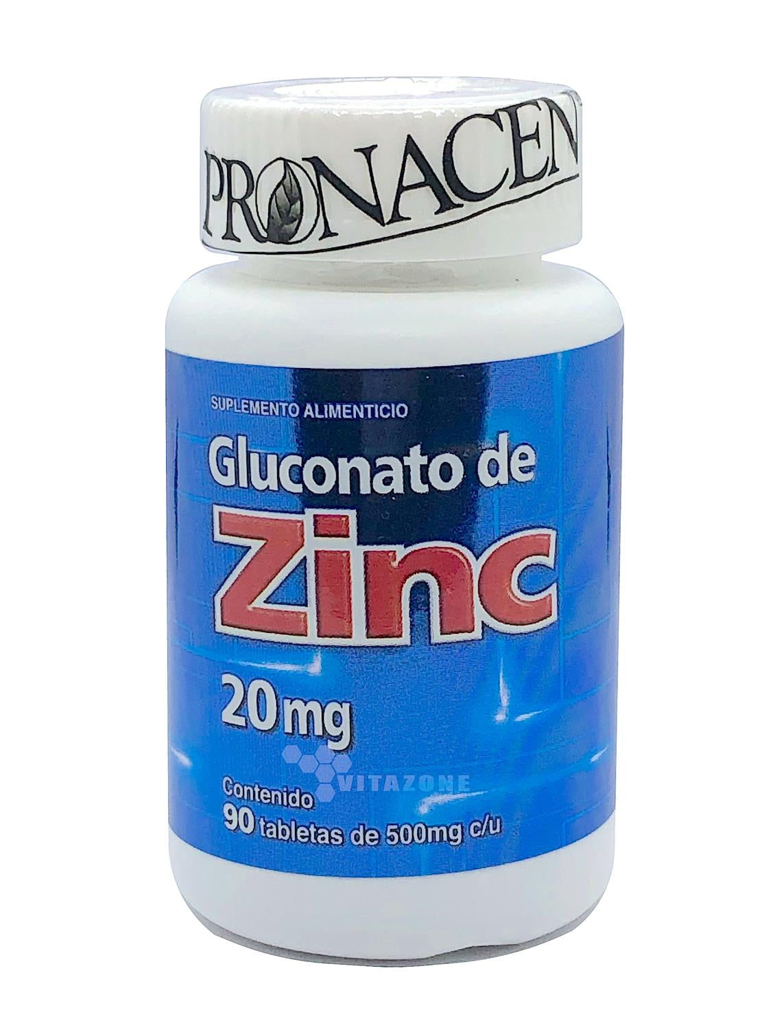 Gluconato de Zinc 20 mg 90 tabletas Pronacen PRONACEN ...