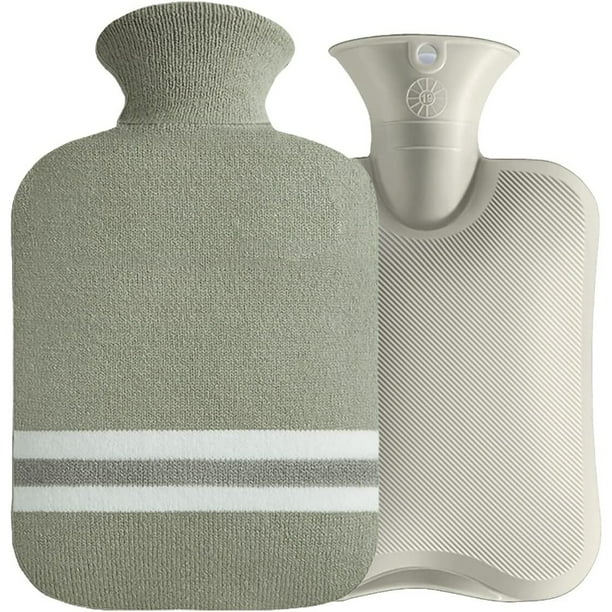 Hot Water Bottle with Cover - 2 Litre PVC Hot Water Bag (green ...