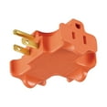Hyper Tough Heavy Duty 3 Way Grounded Outlet Orange Indoor Use Adapter ...