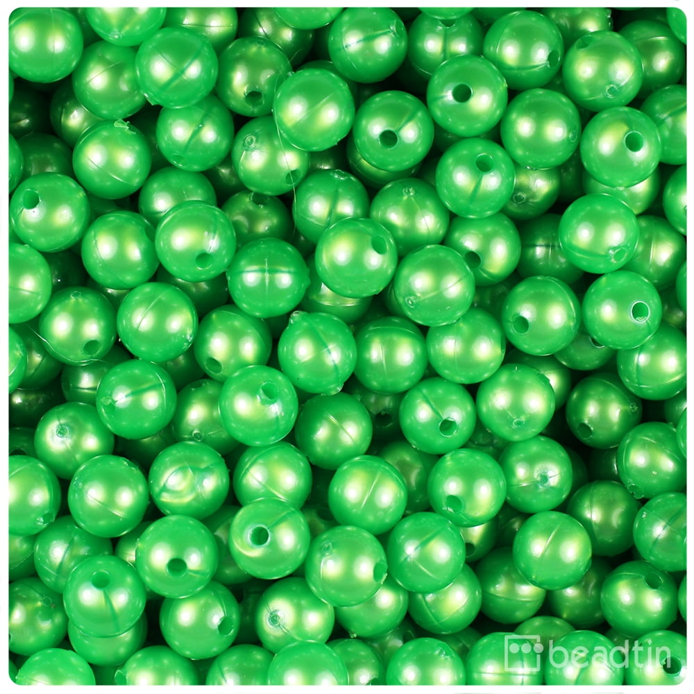 BeadTin Spring Green Pearl 8mm Round Craft Beads (300pcs) - Walmart.com
