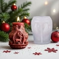 Christmas Elk Santa Claus Cylinder Candle Silicone Molds, Silicone ...