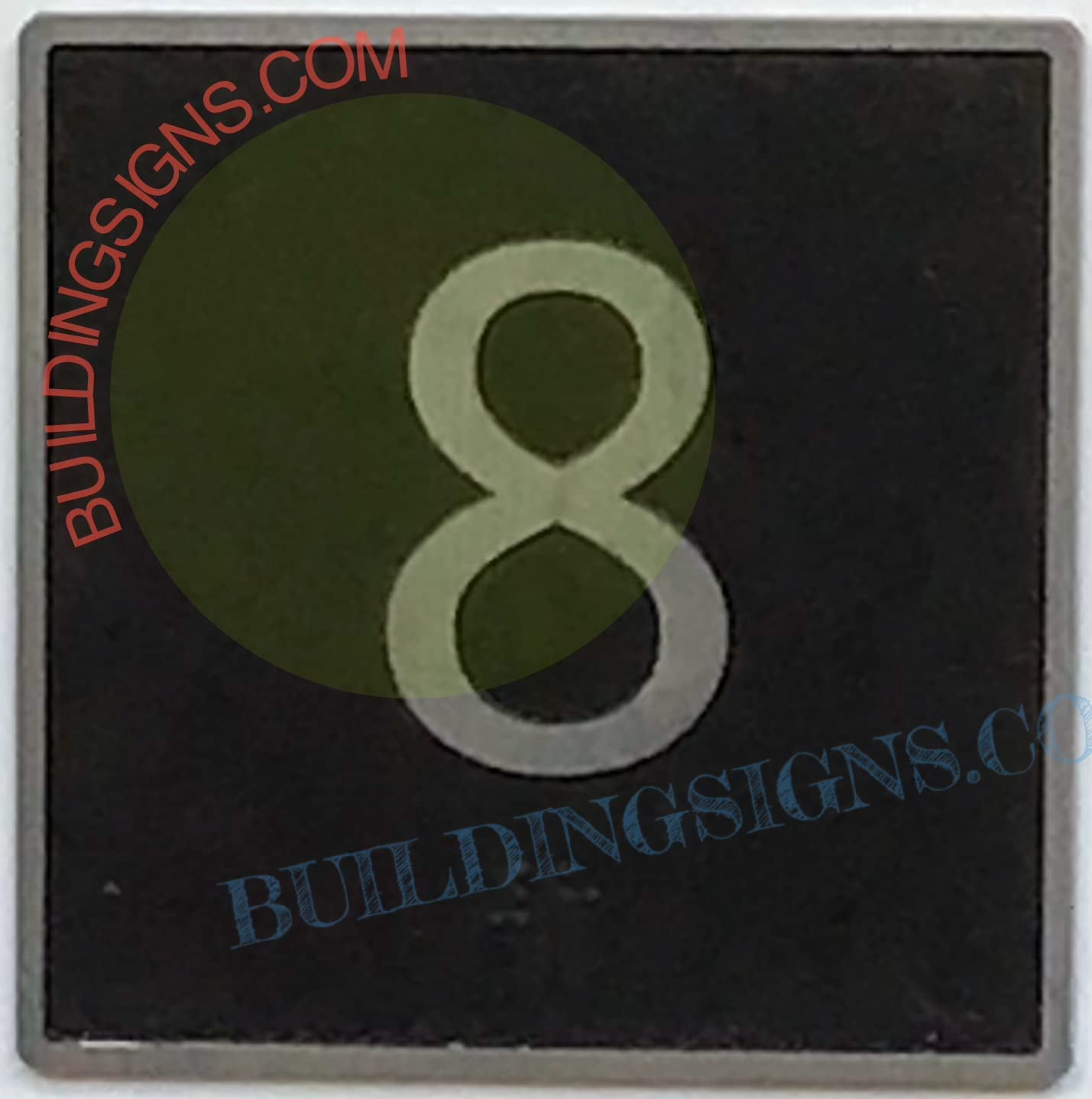 ELEVATOR FLOOR NUMBER 8 SIGN- ELEVATOR JAMB PLATE FLOOR 8 SIGN (BLACK ...