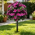 22.8 inch Artificial Flowers Boxwood Topiary Ball Tree, Outdoor UV ...
