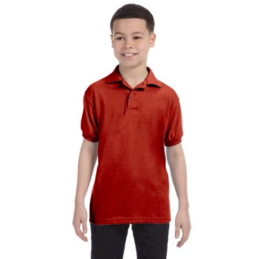 Hanes Boys School Uniform 4-18 EcoSmart Jersey Polo Shirt - Walmart.com