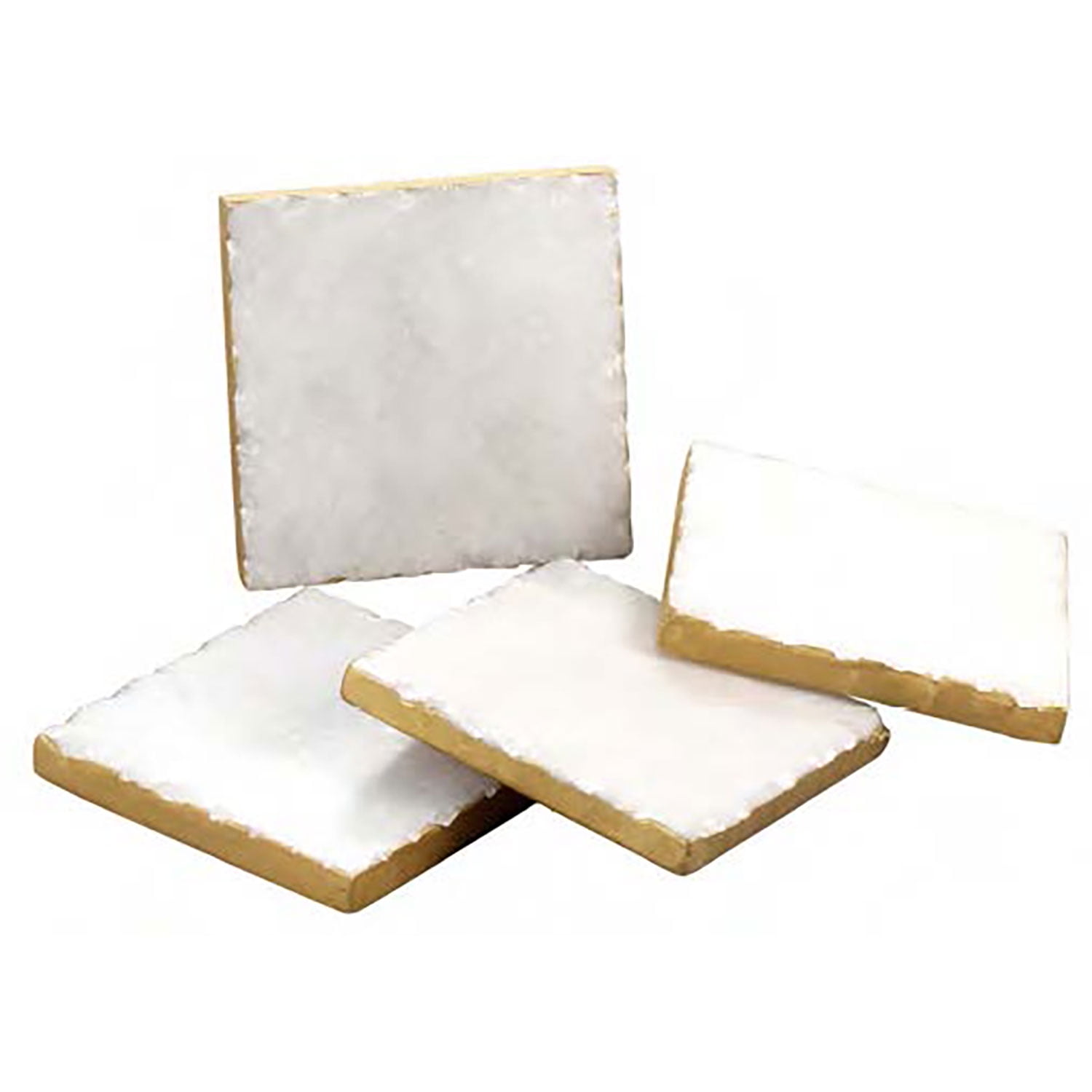 Thirstystone Natural White Marble Coasters with Gold Edges 4-Pack ...