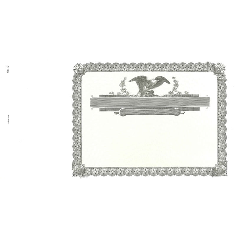Goes 17 Blank Stock Certificate Paper, Coporation Certificates, Size 8 ...
