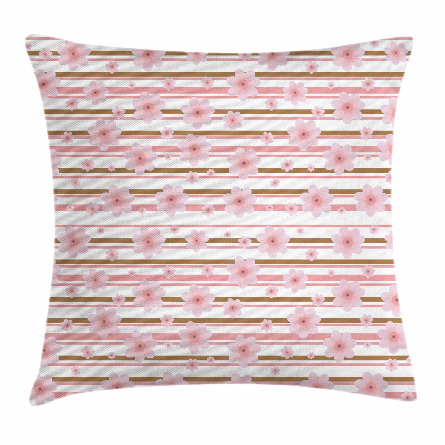 Peach Throw Pillow Cushion Cover, Cherry Buds in Many Shapes Sizes with ...