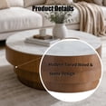 WanKaMom Modern Round Coffee Table, Mid Century Modern Sintered Stone ...