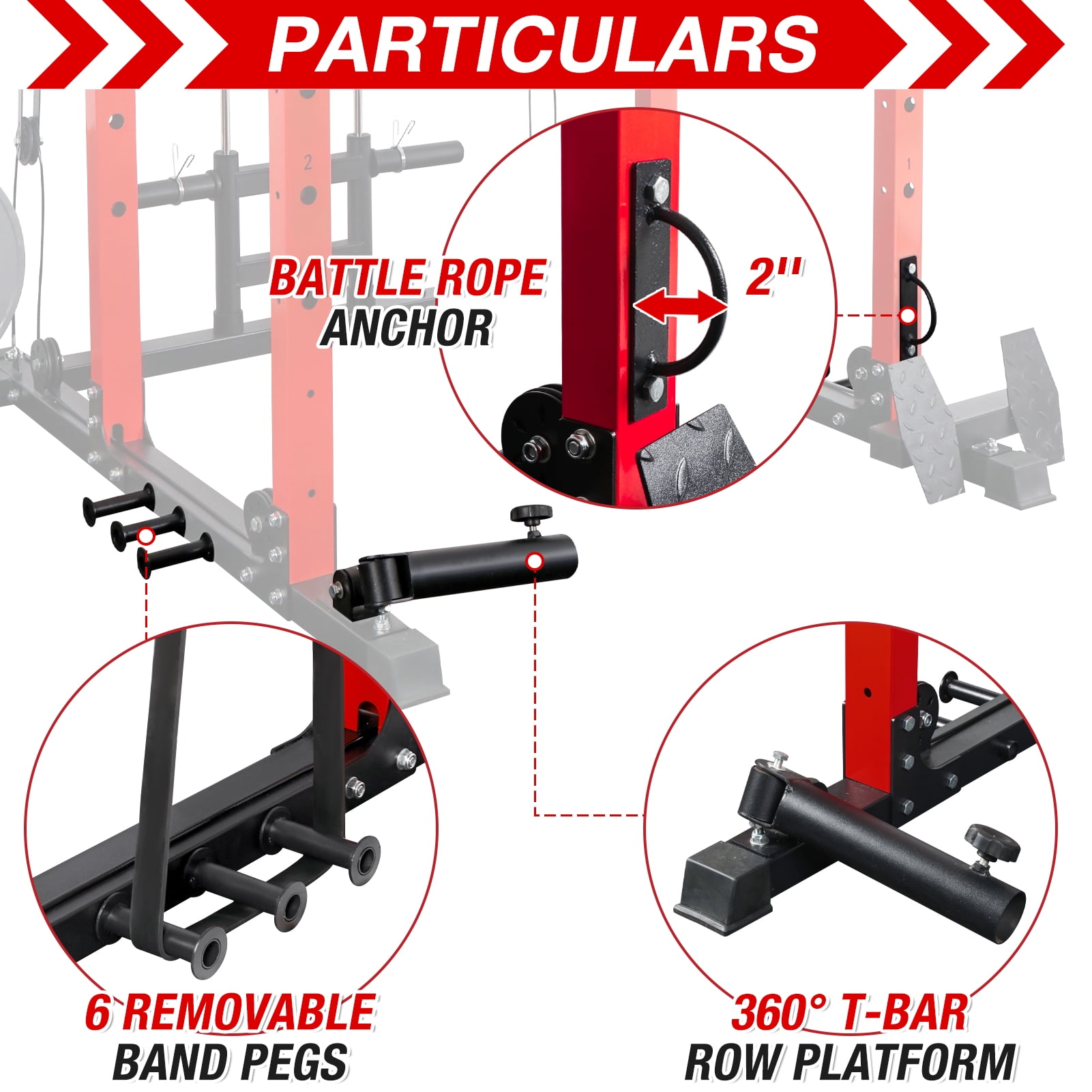 Buy ELEVTAB Power Rack Cage, 1500lbs Squat Rack with Cable Crossover ...