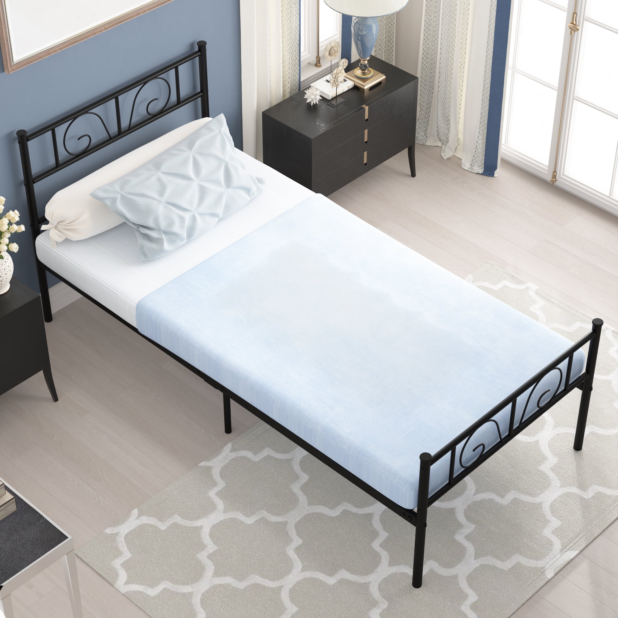 Buy Ulifance Twin Size Platform Bed Frame for Girls Metal Single Bed ...