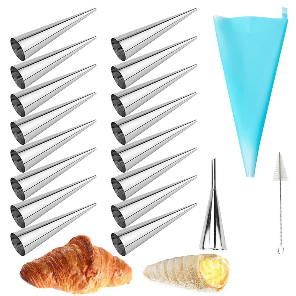 Baking Cones Stainless Steel Spiral Croissant Tubes Horn Bread Moulds ...
