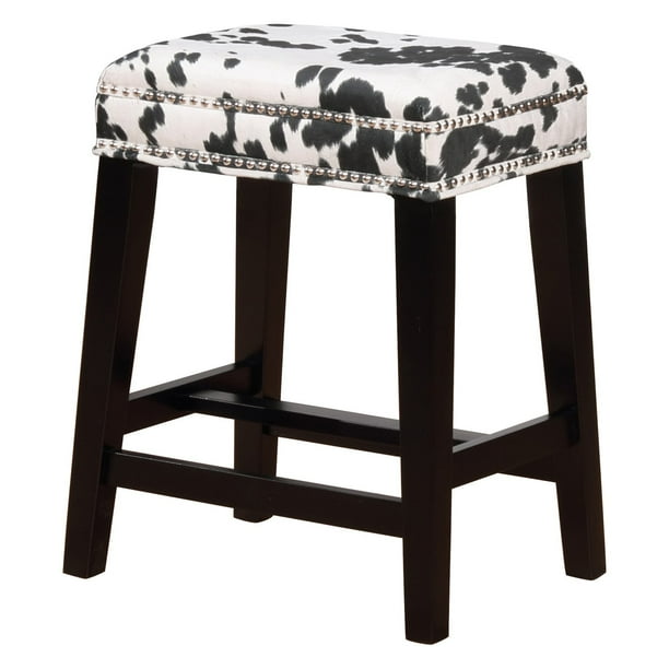Linon Walt Cow Print Counter Stool, 24.5 inch Seat Height, Multiple ...