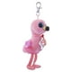 ty beanie boos - gilda the flamingo (glitter eyes) (plastic key clip ...