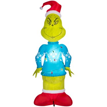 Airblown Inflatables Dr. Seuss Grinch Train Inflatable Christmas Décor ...