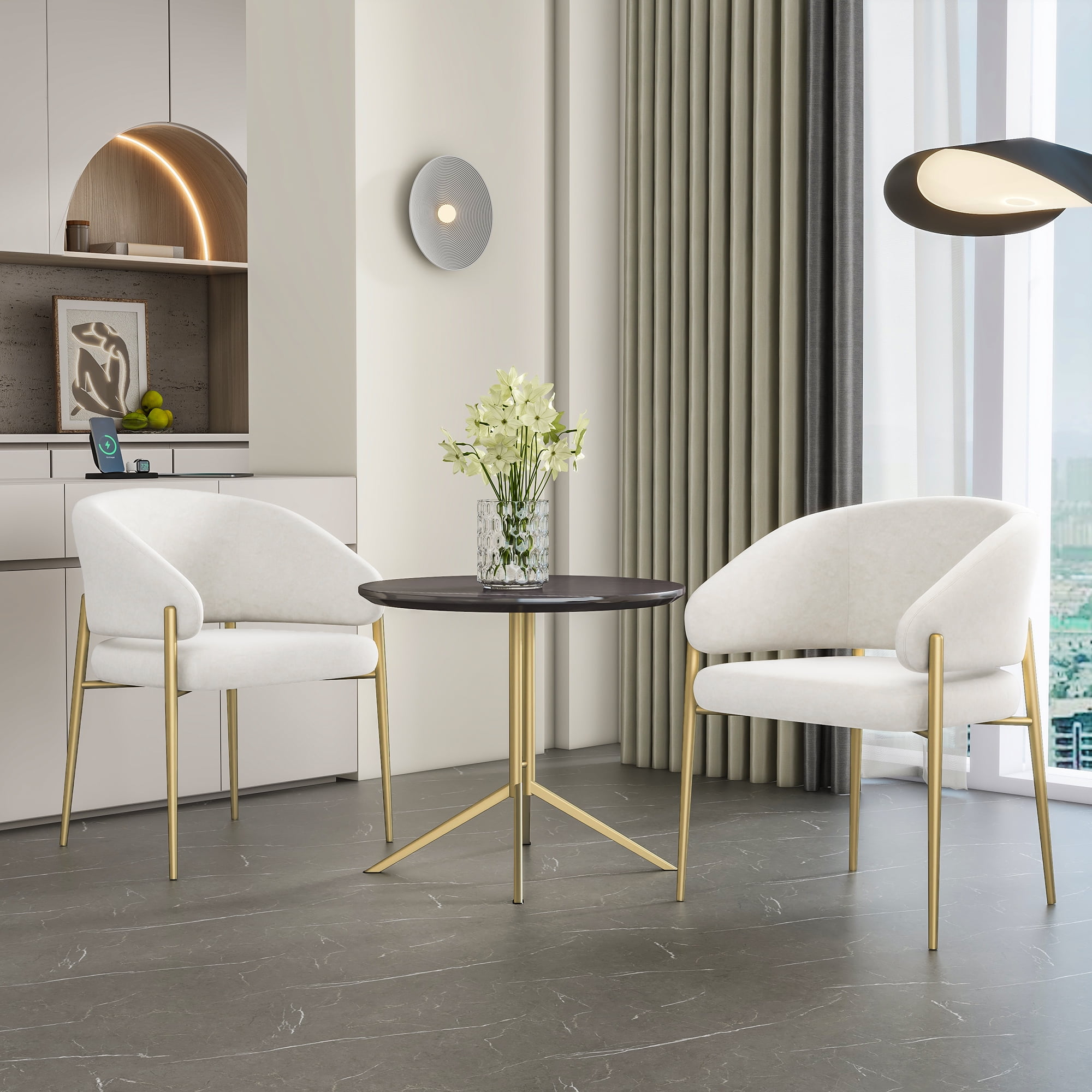 Click here for Noble House Modern Dining Chairs Of 2 Pcs Fabric U... prices