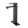 Jet Black Waterfall Style Stainless Steel Bathroom Sink Faucet for ...
